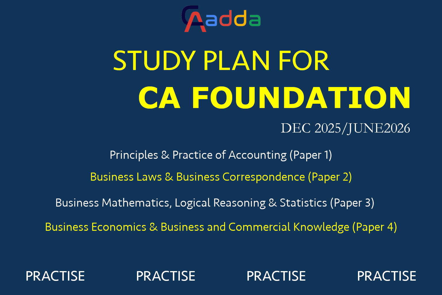 Subject-wise Study Plan for CA Foundation Dec 2025 / June 2026 - Latest ...